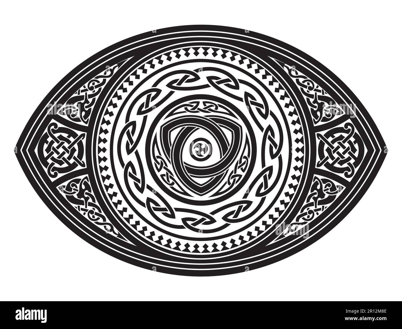 Scandinavian Viking design. Round Celtic design in Old Norse style ...