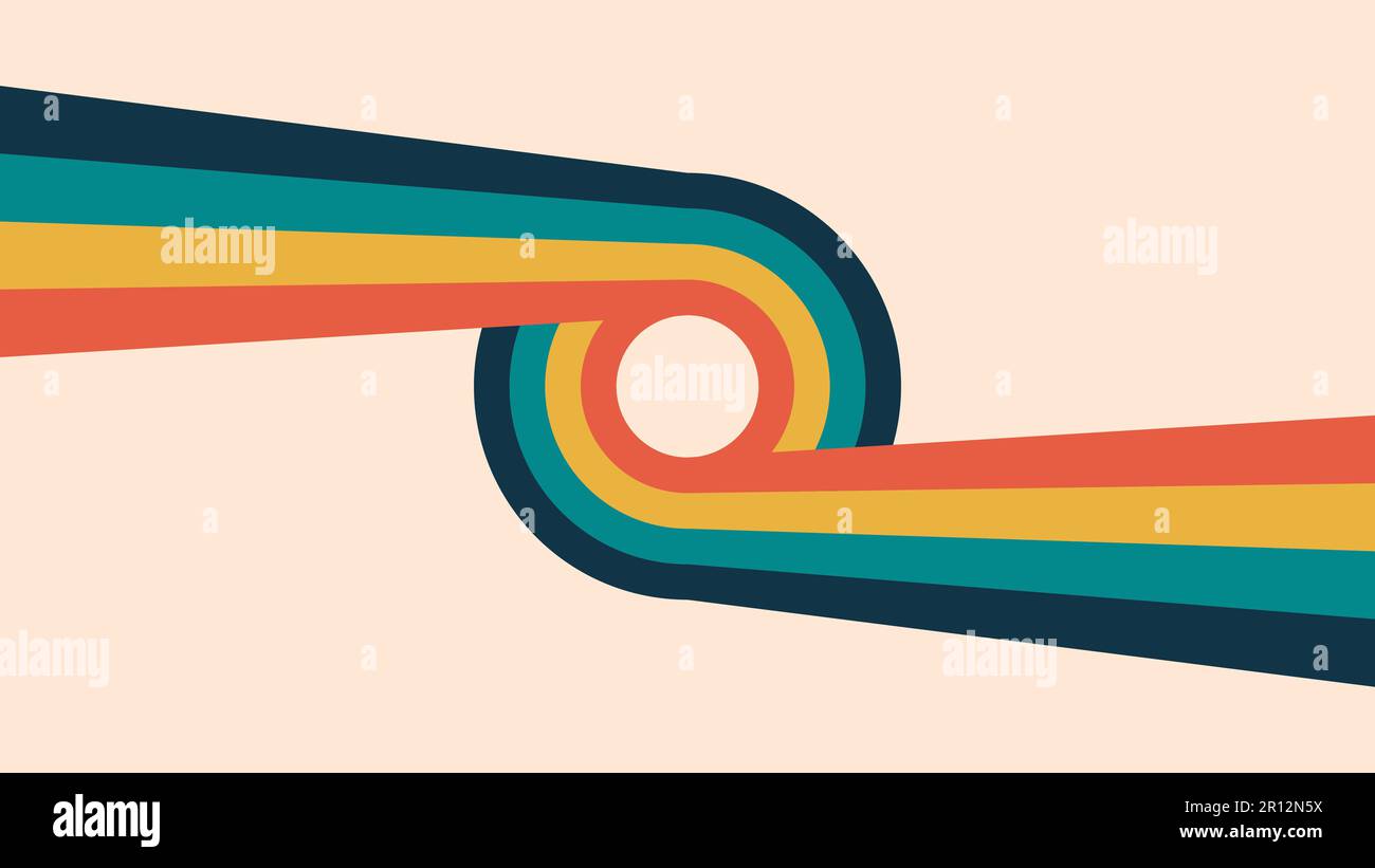 Retro lines in a loop. Vintage stripes background. Sixties and ...