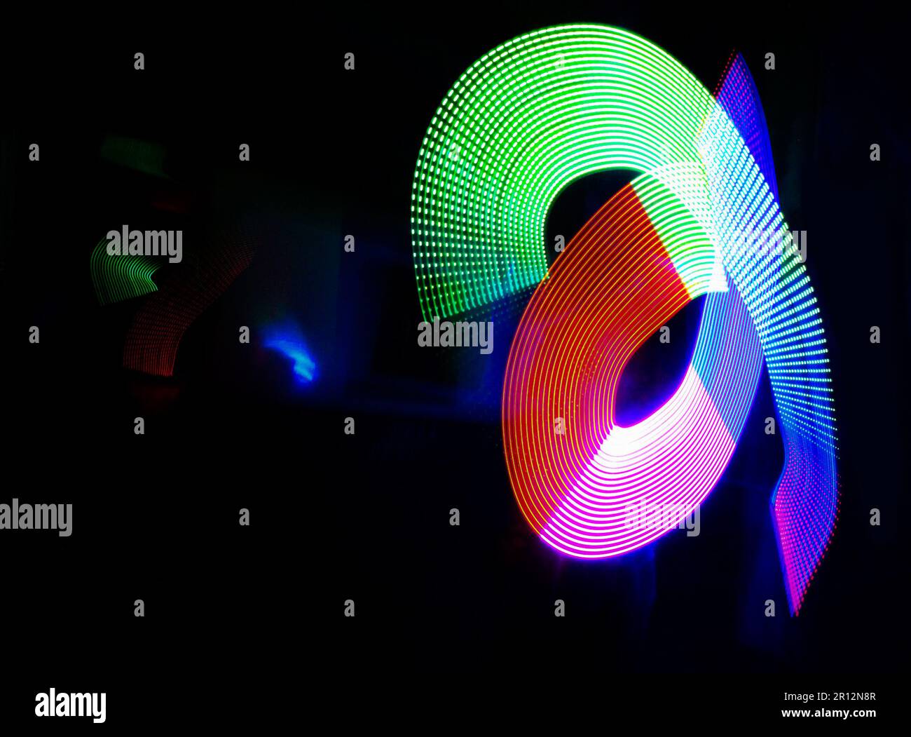 Abstract, art and light illustration against a black background for ...