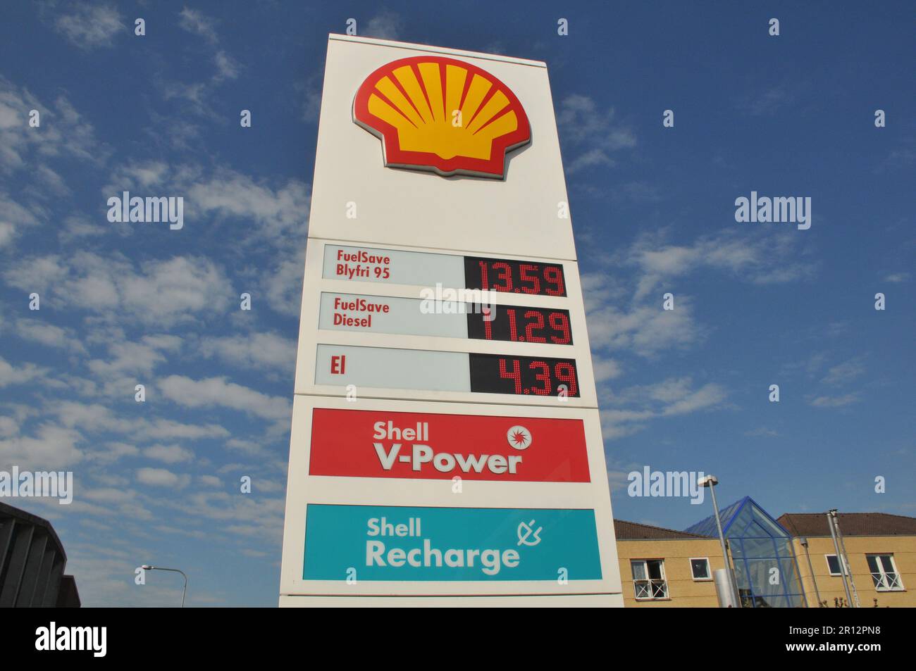Kastrup/Copenhagen /Denmark/11 May 2023/Shell gas station or petrol ...