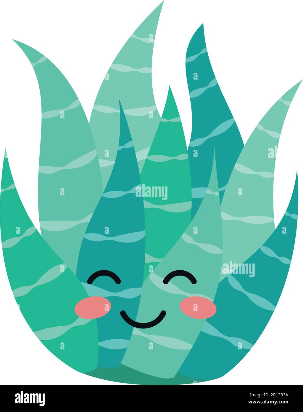 Vector Illustration Of A Funny Cactus Character In Cartoon Style