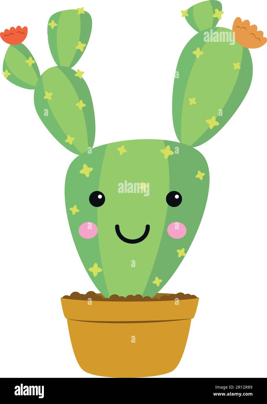 Vector illustration of a funny cactus character in cartoon style ...