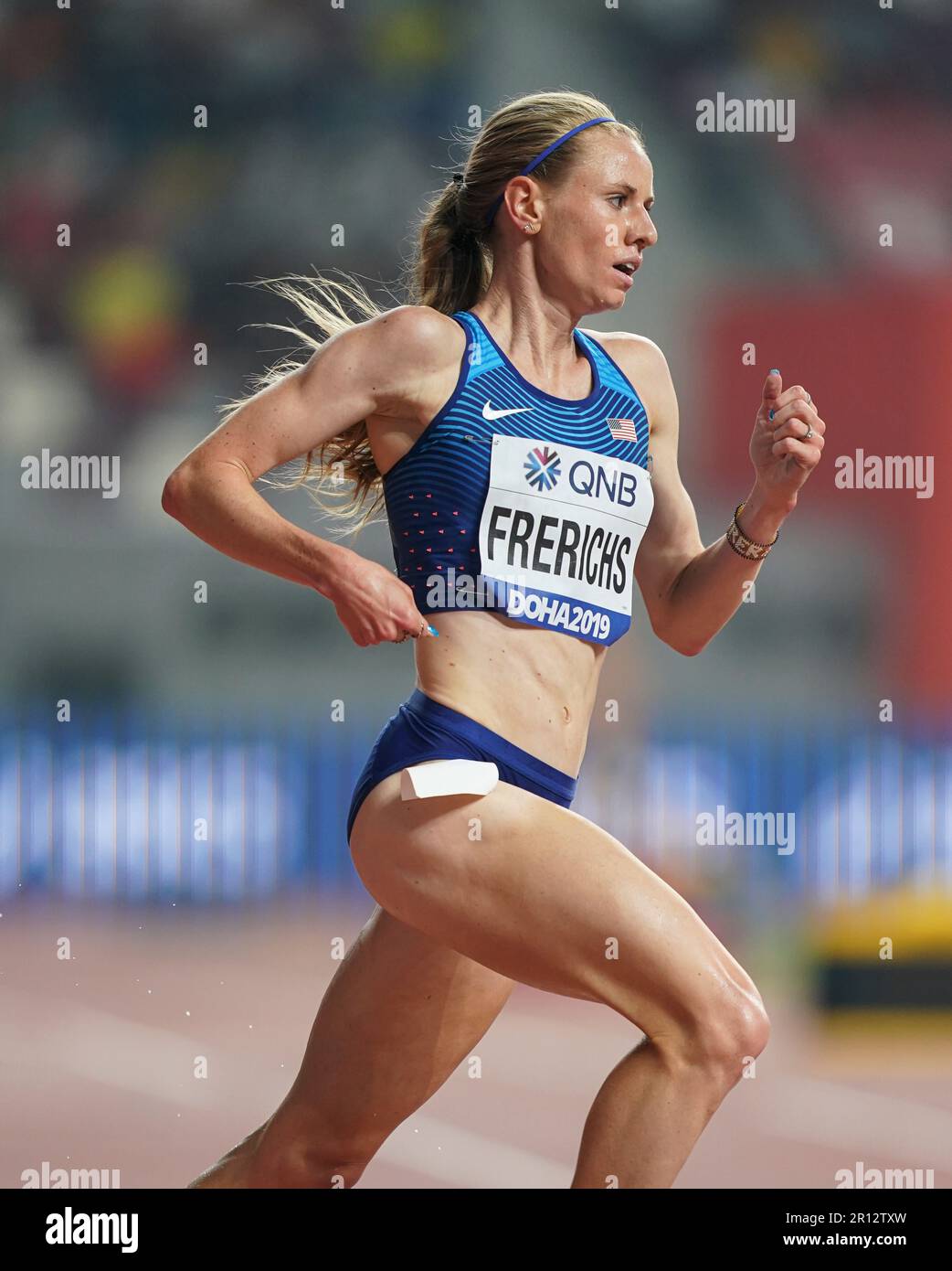 Courtney Frerichs participating in the 3000 meter steeplechase at the ...