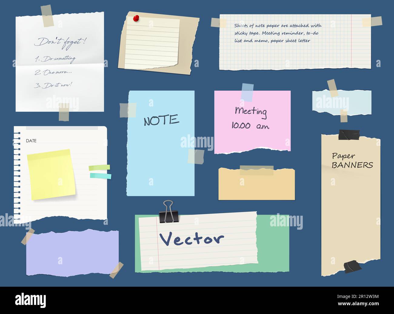 Bulletin board blank post it notes Stock Vector Images - Alamy