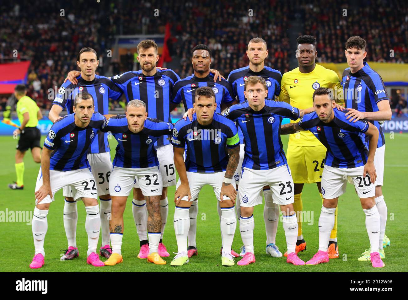 Milan, Italy. 10th May, 2023. FC Inter starting XI made of (left to ...