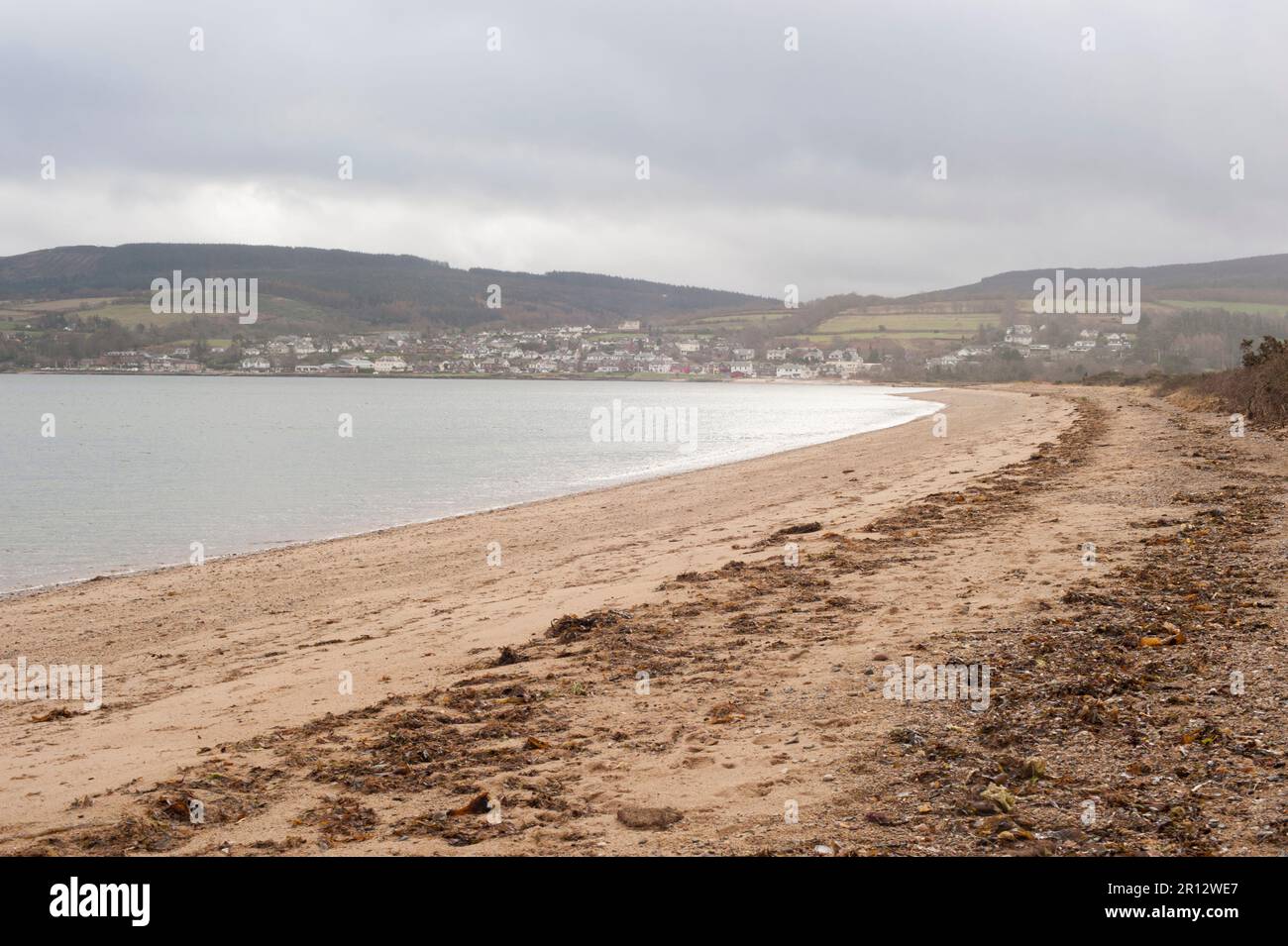 A coastal beach scene of the landscape of the Island of Arran in ...