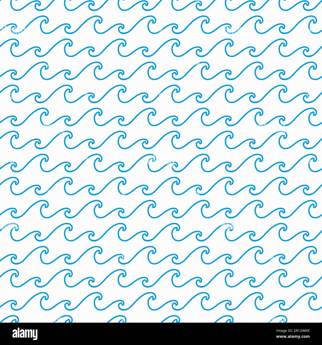 Sea and ocean blue waves seamless pattern with vector water flow, surf ...