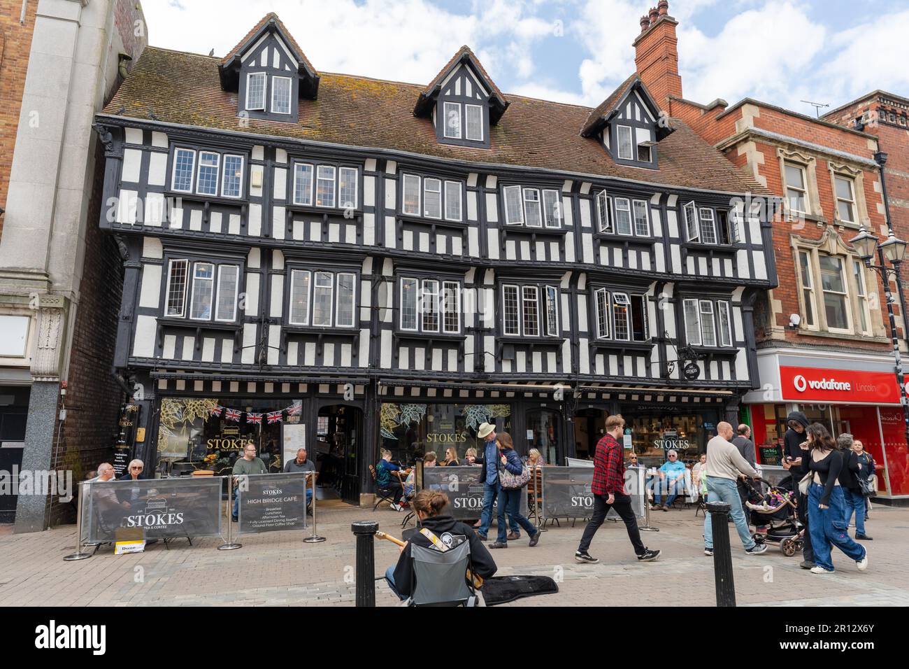 Stokes High Bridge cafe, on the medieval bridge in the city centre of ...