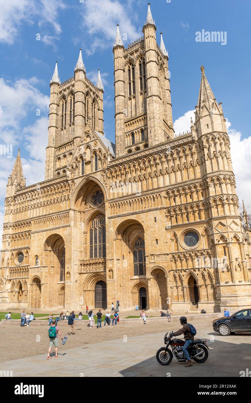 Lincoln Cathedral or Minster - a highly detailed vertical view of the ...