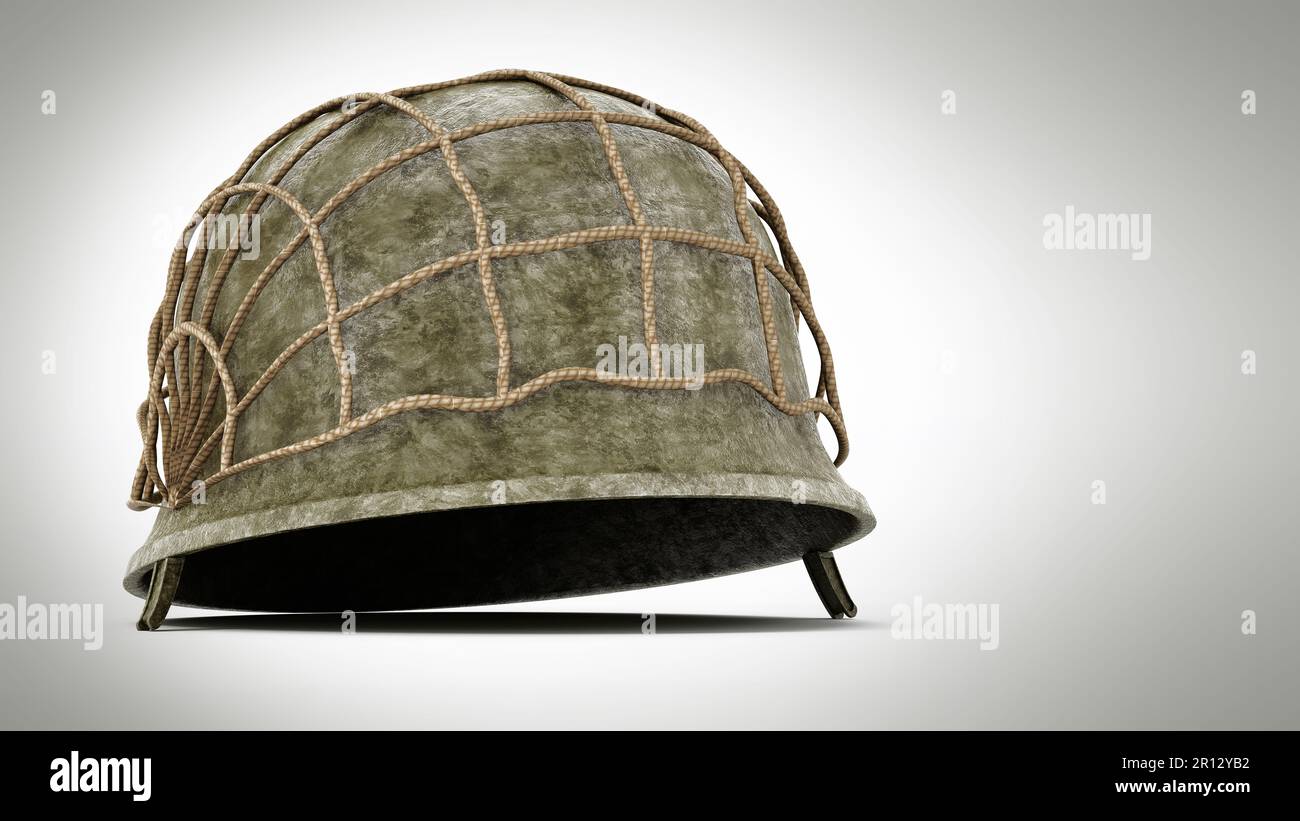 World War II helmet isolated on white background. 3D illustration Stock ...