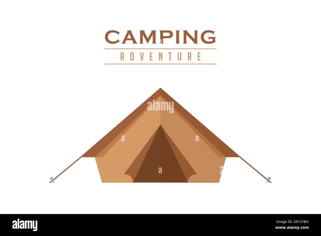 brown camping tent isolated on white background Stock Vector Image ...