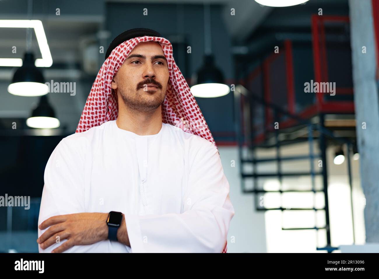 Successful muslim businessmen in traditional outfit in his office Stock ...