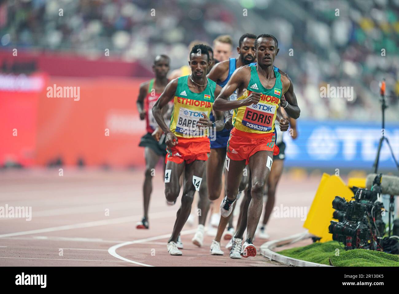 Muktar Edris participating in the 5000 meters at the 2019 World ...