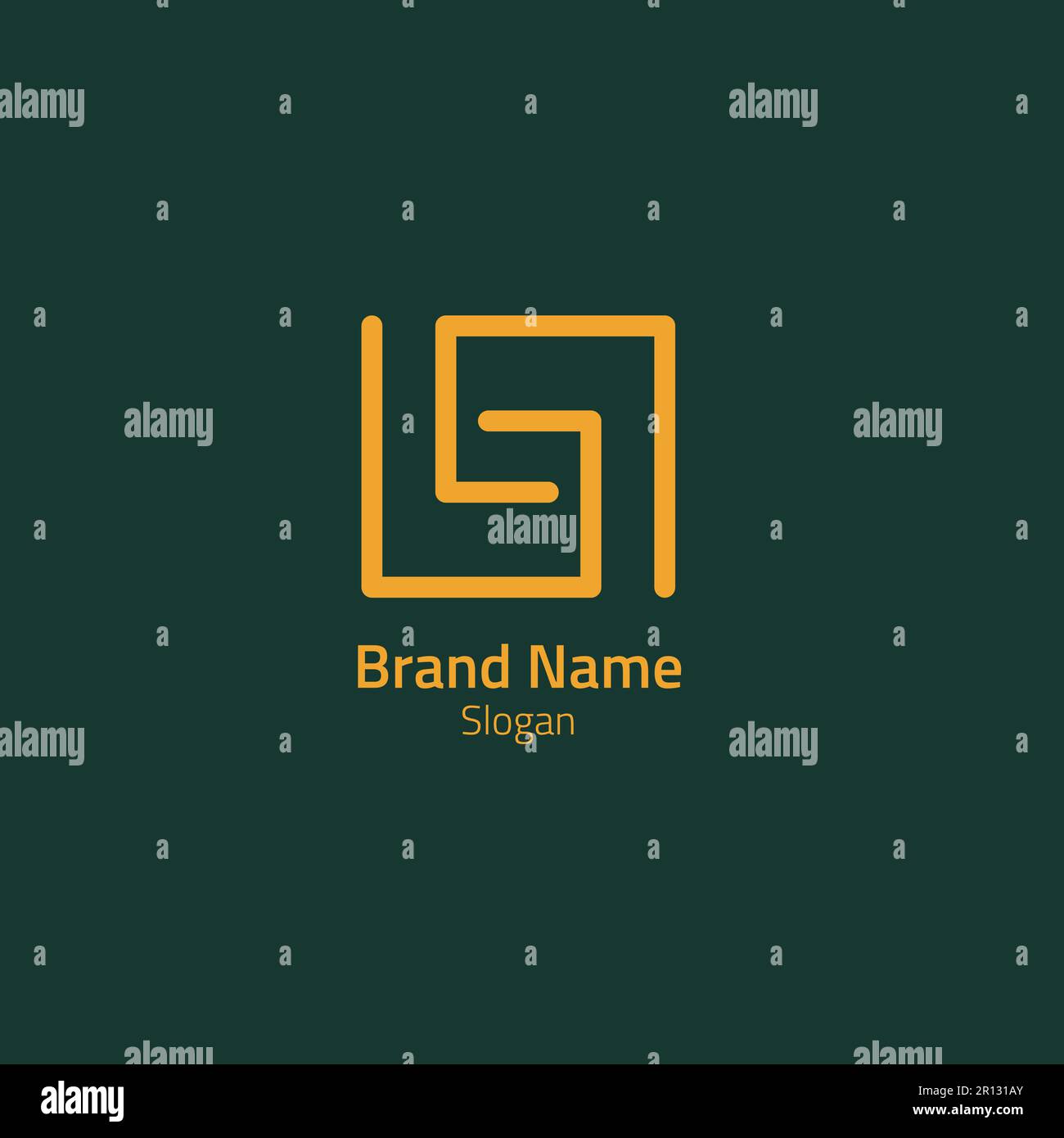 Abstract line logo in the form of squares and letters Stock Vector ...