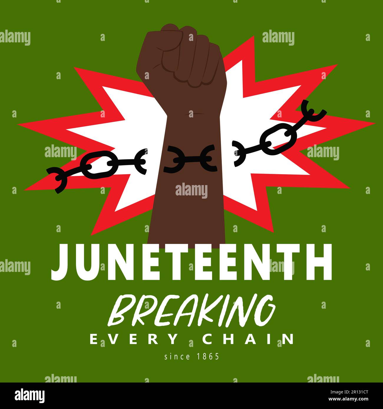 A Raised Clenched Fist Breaking Every Chain Since 1865. Symbol Of ...