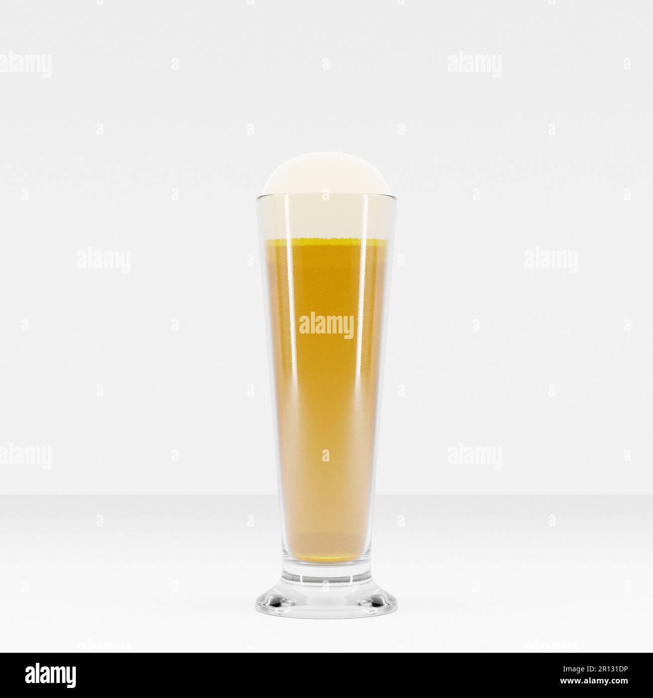 Glass of beer on white background. 3d render Stock Photo - Alamy