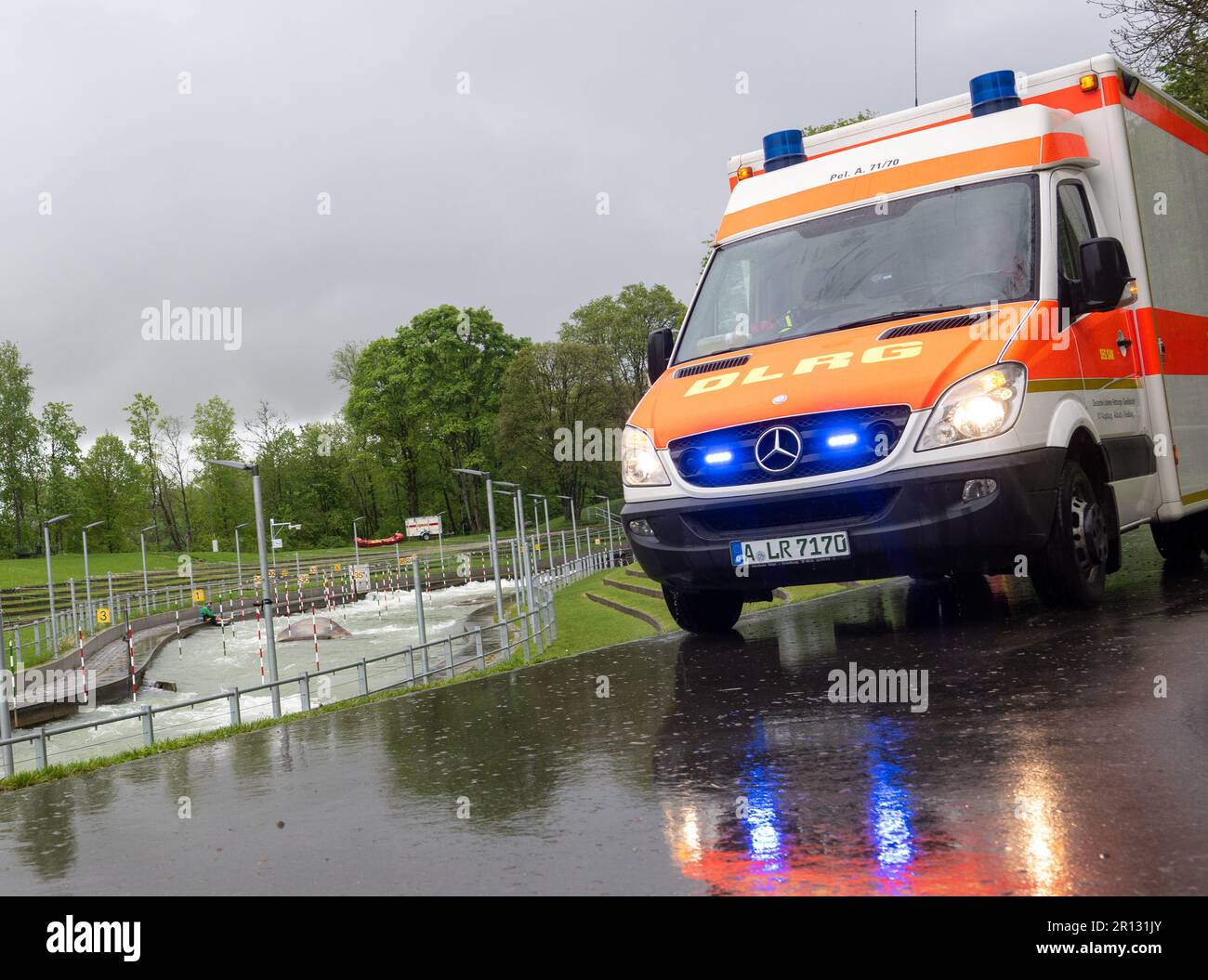 Augsburg, Germany. 11th May, 2023. A rescue vehicle of the German Life ...