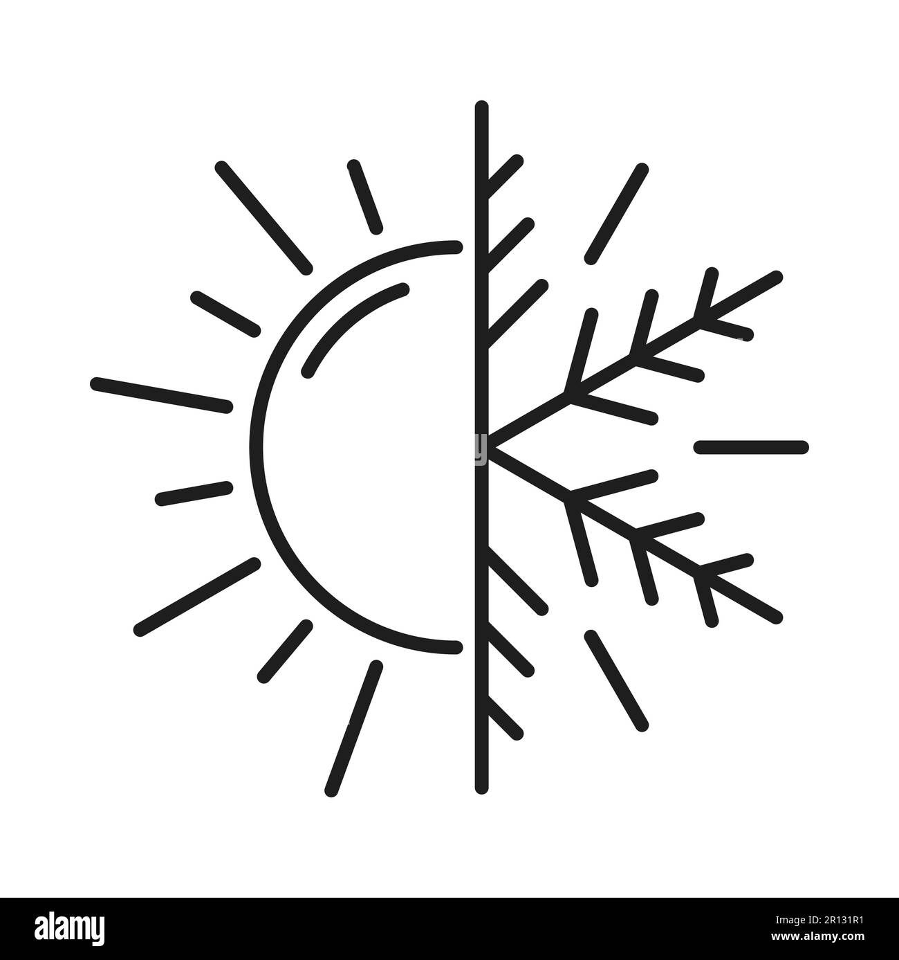 Two sided summer and winter mattress with memory line icon. Change side ...