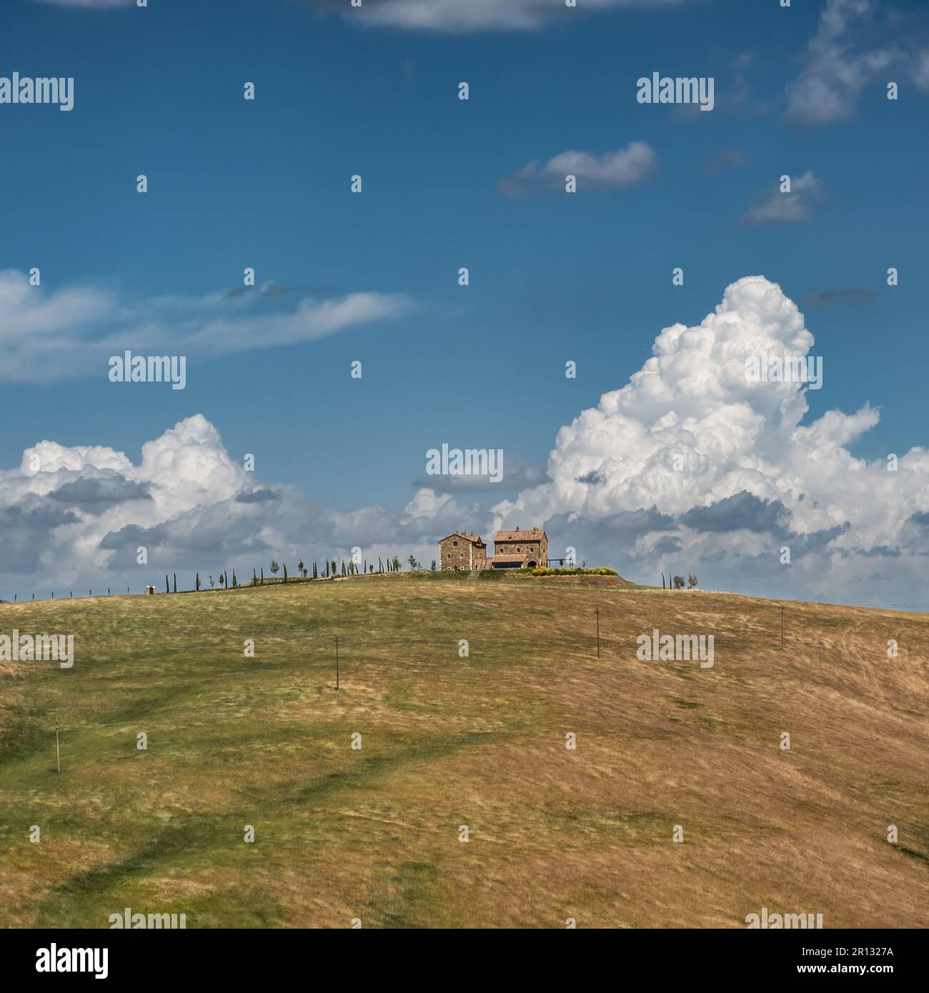 Tuscany landscape in the spring season with the farmhouse - Tuscany ...