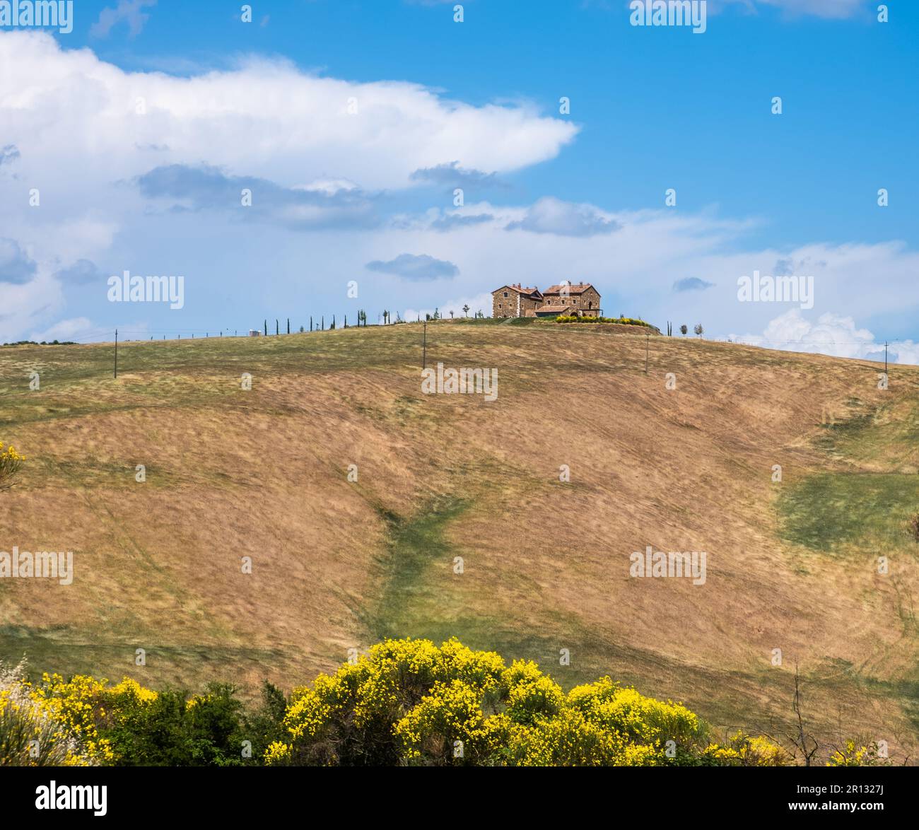 Tuscany landscape in the spring season with the farmhouse - Tuscany ...