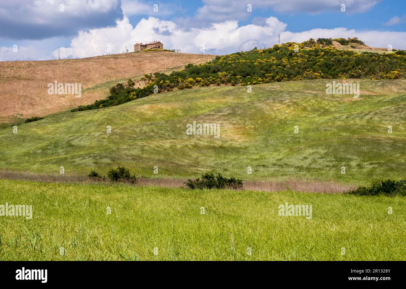 Tuscany landscape in the spring season with the farmhouse - Tuscany ...
