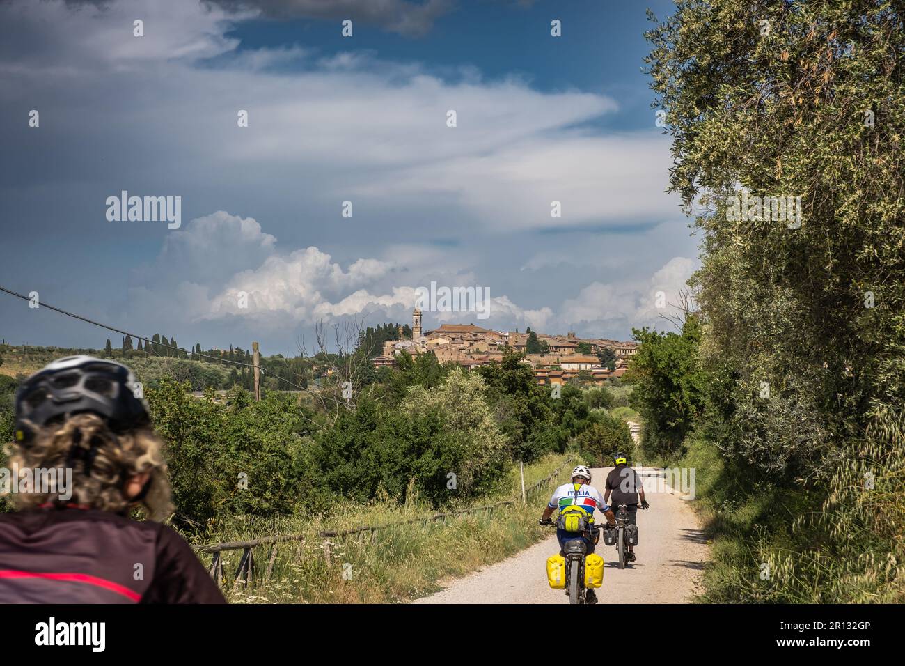 Landscape along via Francigena path between Ponte d'Arbia and San ...