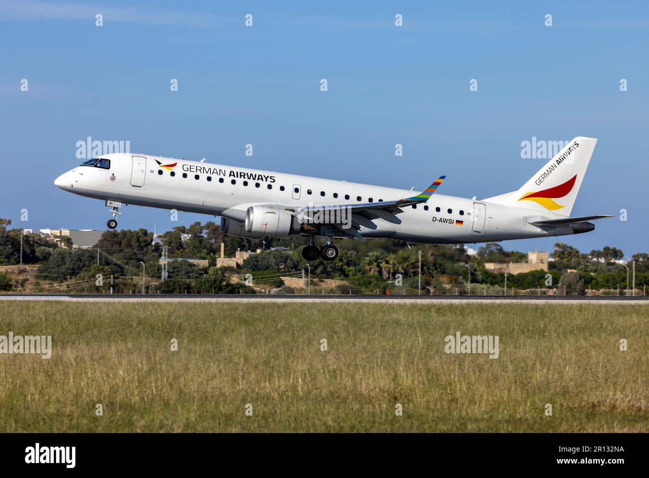German Airways Embraer 190LR (ERJ-190-100LR) (REG: D-AWSI) on finals ...