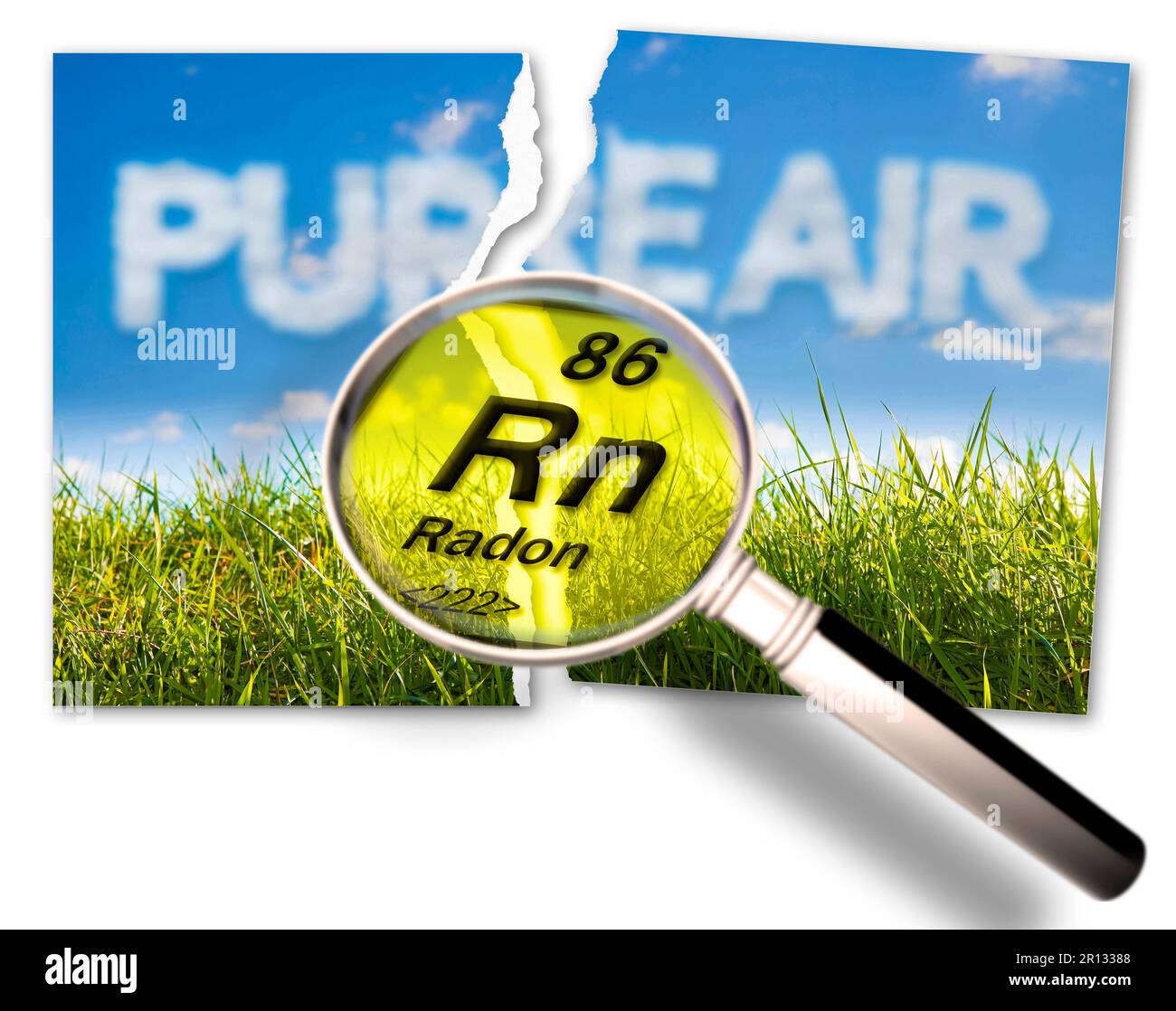 The dangerous radioactive radon gas under the ground - concept image ...