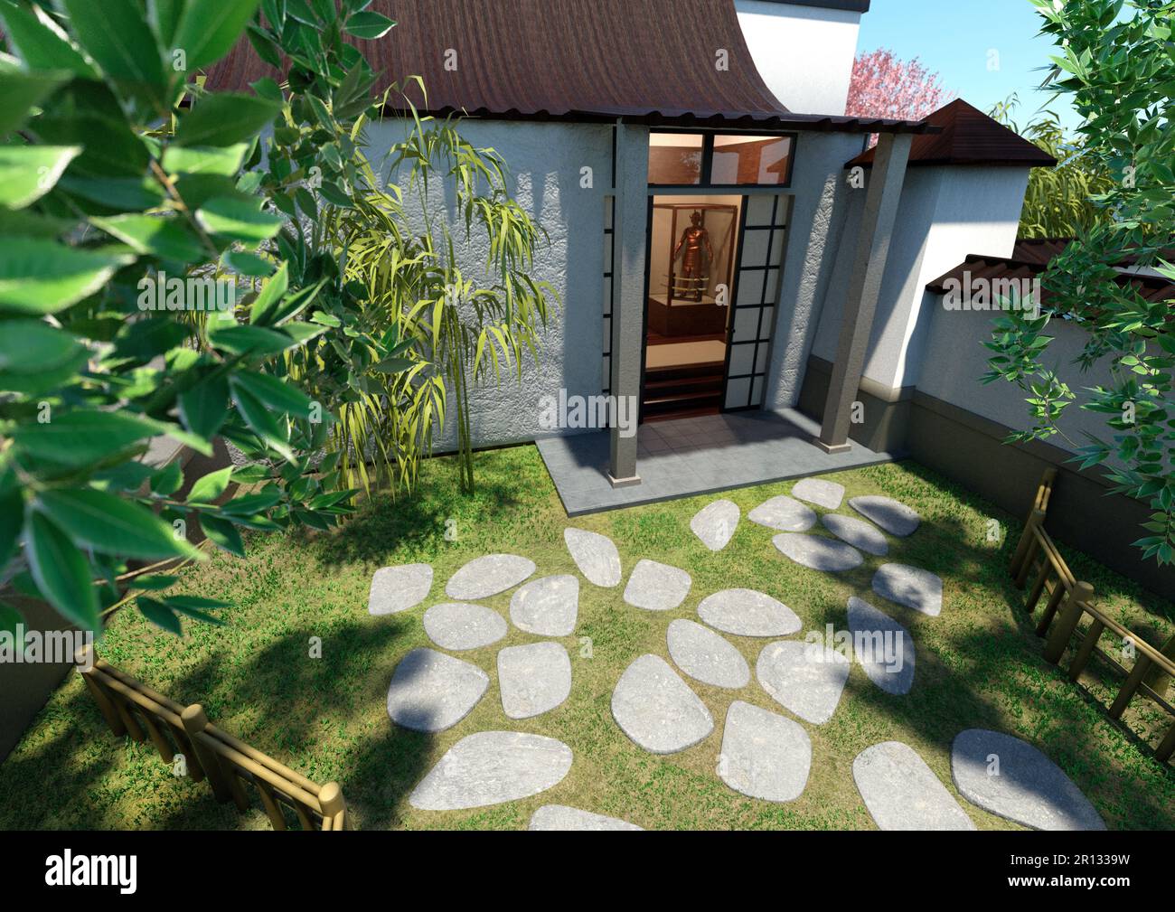 3D rendering of a samurai house exterior Stock Photo - Alamy