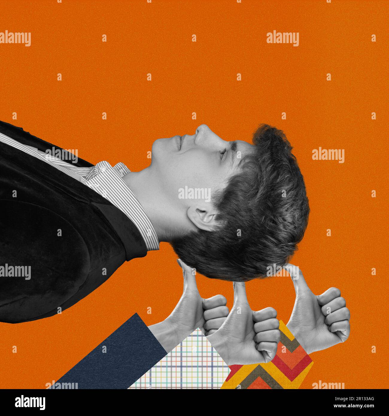 Approvement and critics. Employee, male office worker and colleagues ...