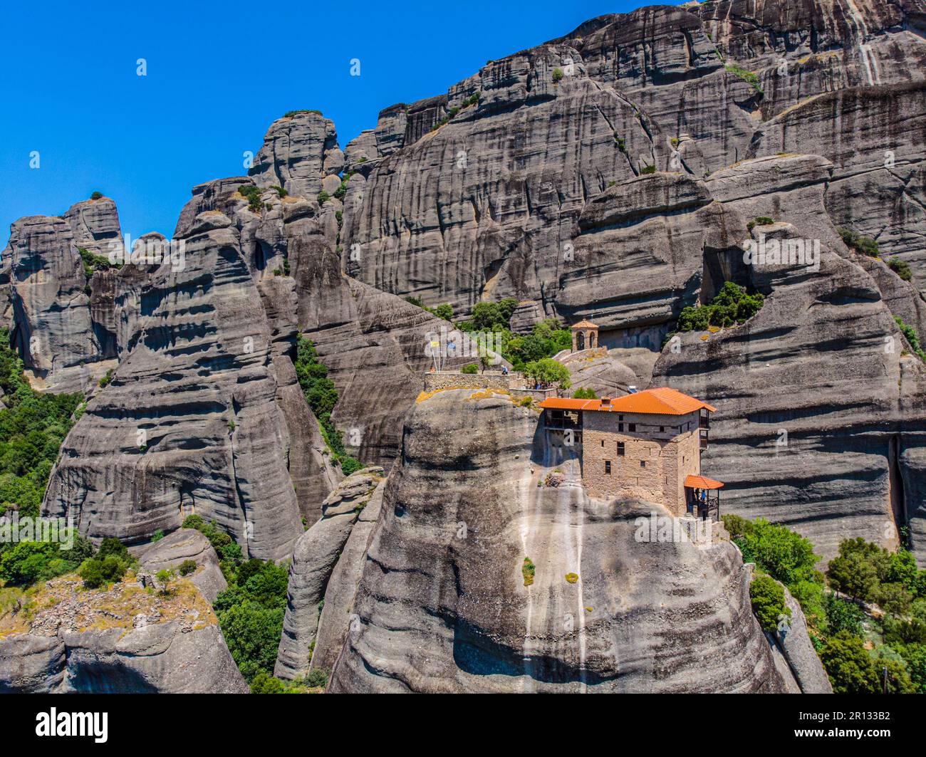 Greece. Historical region of Thessaly. Rocks of Meteora. Complex of ...