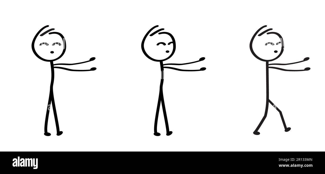 Sleepwalking or sleep walking. Cartoon clock sleep time. Face eye ...