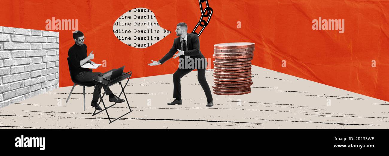 Employee finishing project and giving it to manager for checking ...