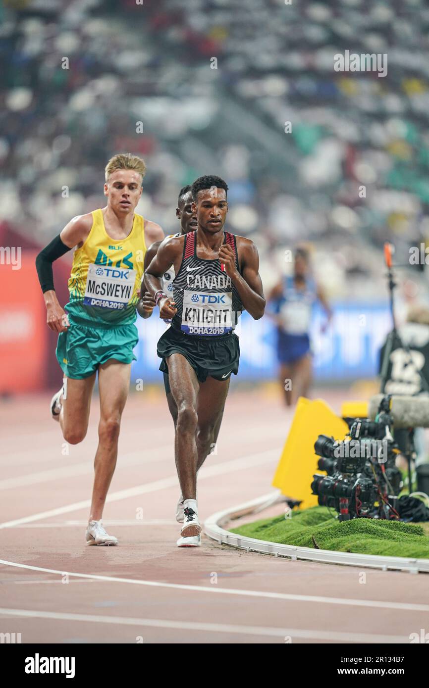 Justyn Knight participating in the 5000 meters at the 2019 World ...