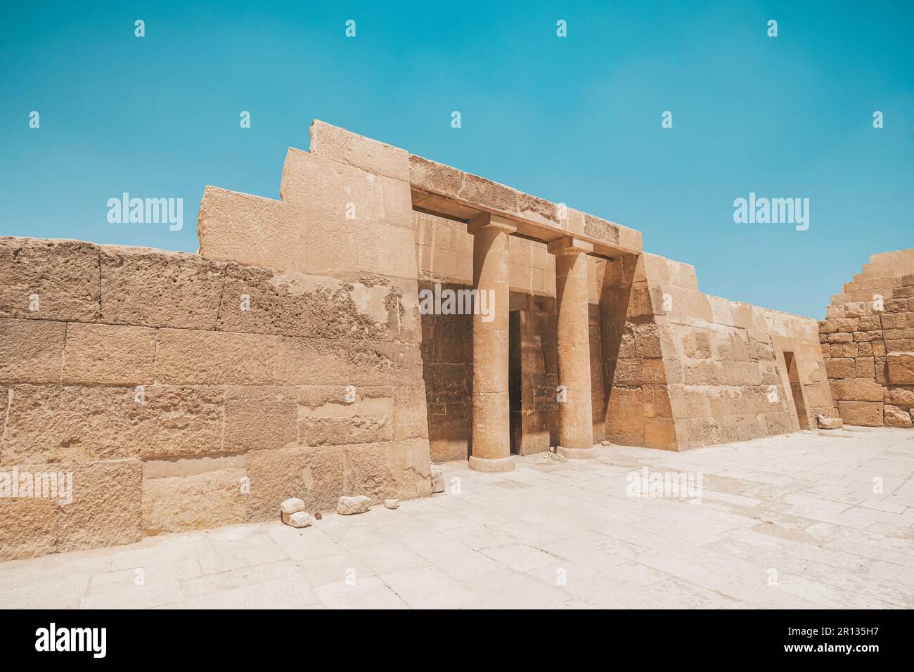 Mortuary Temple Of Khufu at Giza Pyramid complex revealing part of the ...