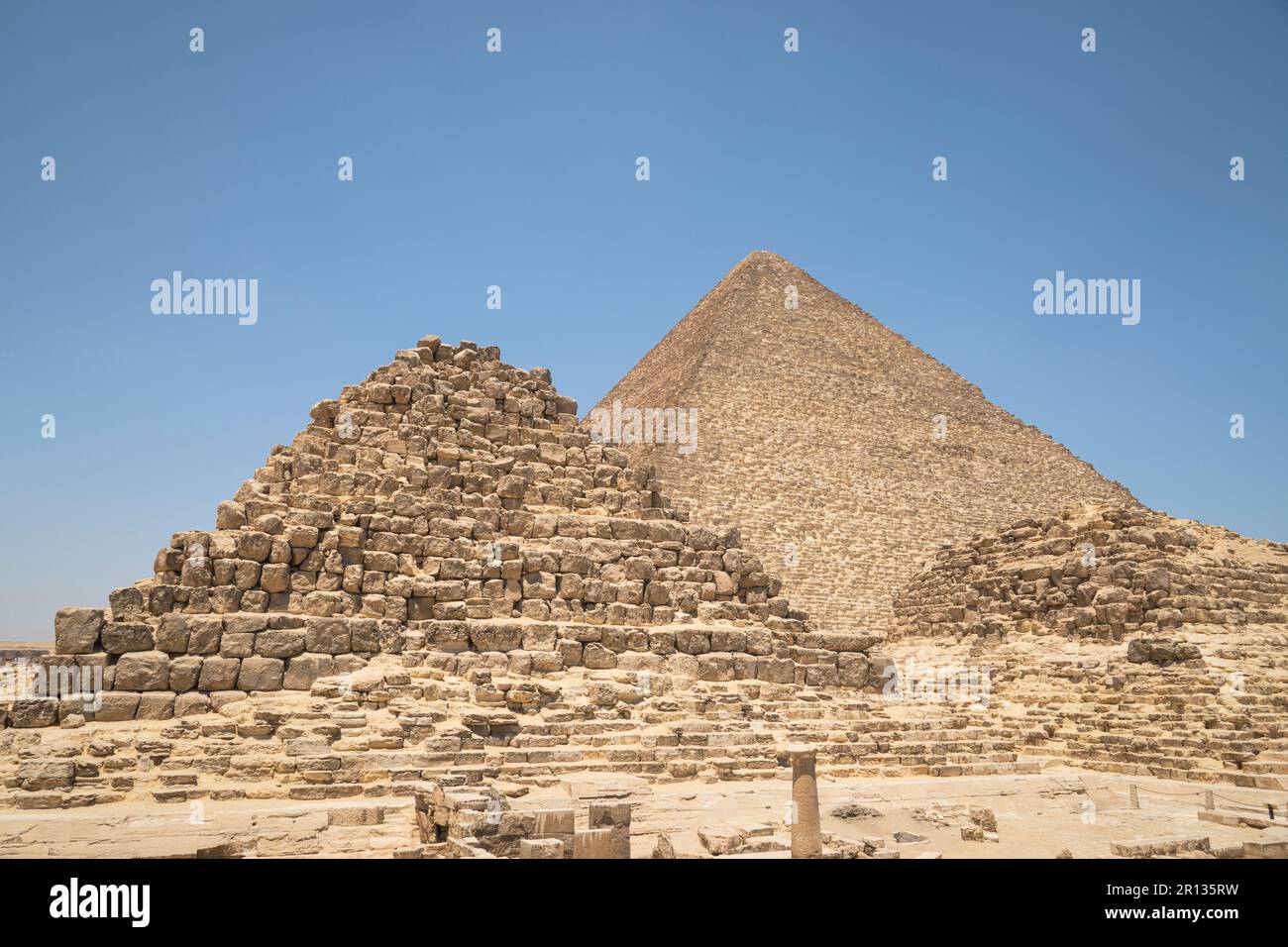 Image of the great pyramid of Giza. Cairo, Egypt. In the foreground is ...