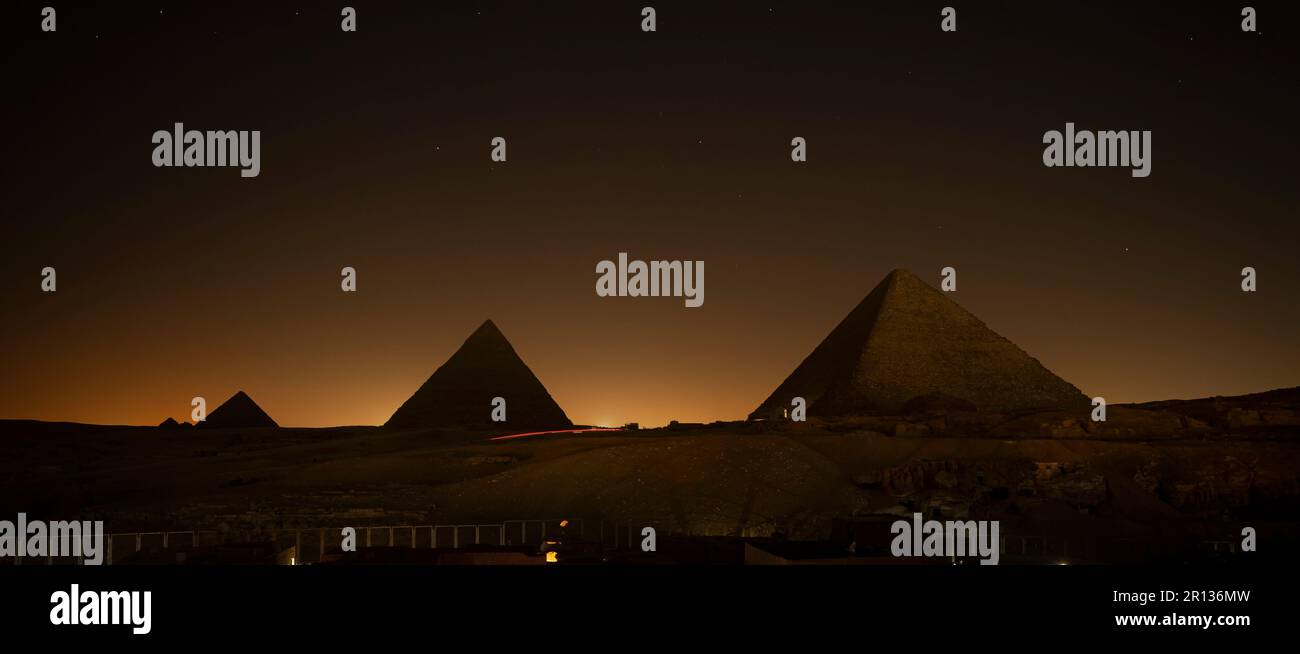 Giza pyramids light up during sound and light show to celebrate the ...