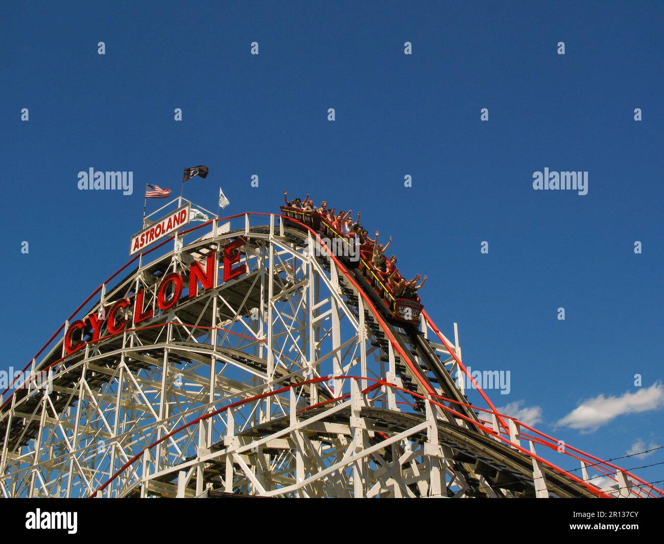 Cyclone roller coaster at Astroland at Coney Island in Brooklyn NYC ...