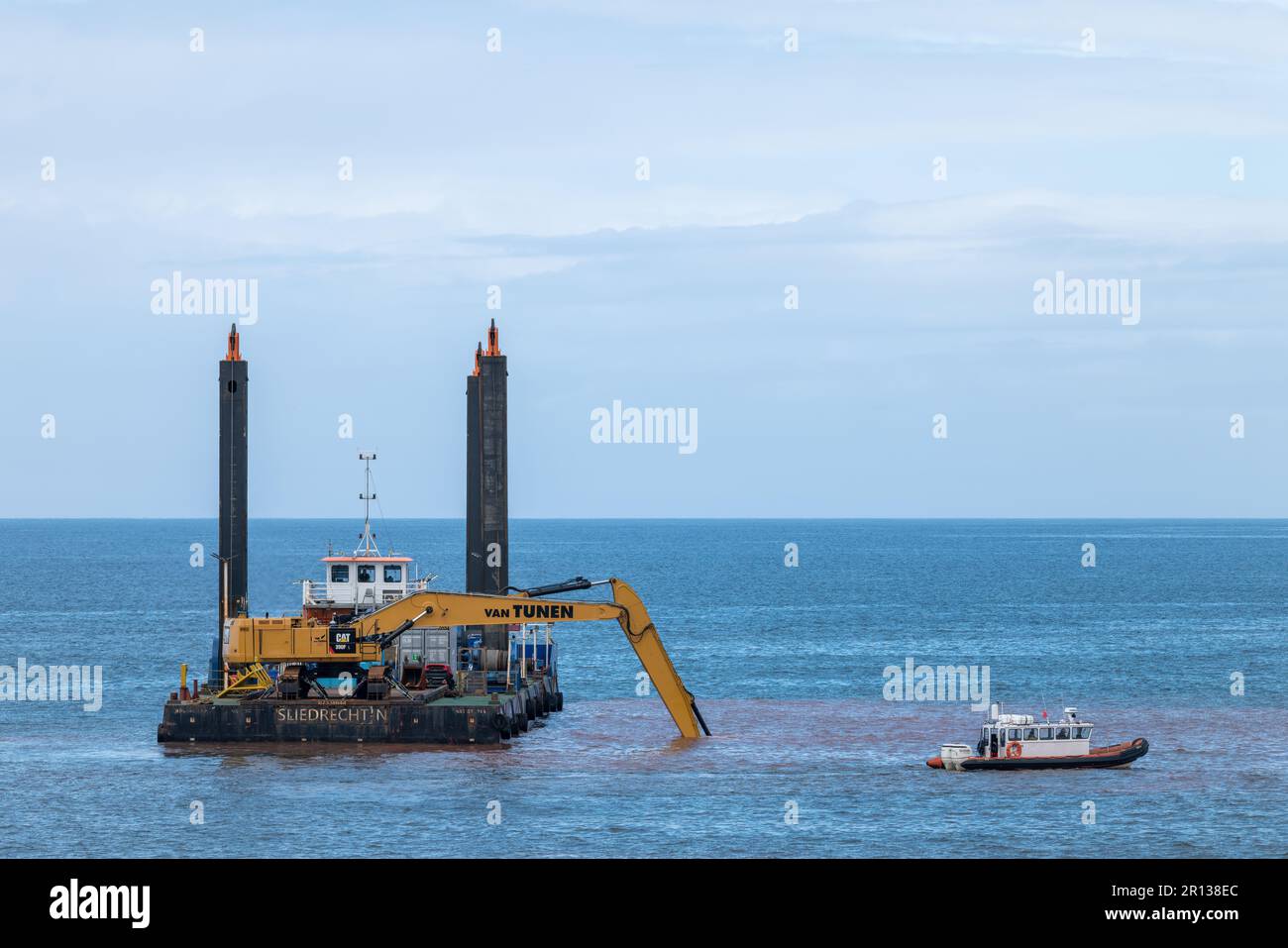 9 May 2023. Portgordon,Moray,Scotland. This is the Titaan Cranebarge at ...