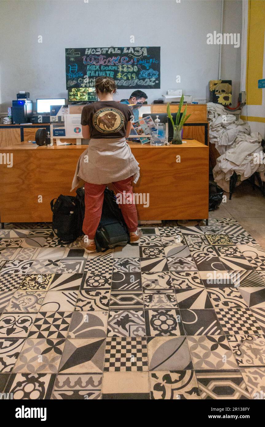 Hostal LA59 in the Santiago area of Merida Yucatan Mexico Stock Photo ...