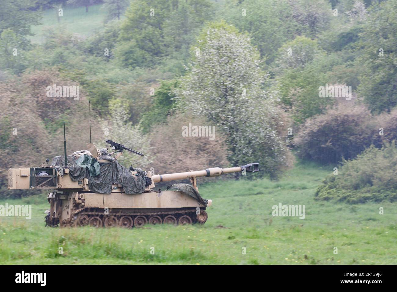 Hohenfels, Germany. 11th May, 2023. An American Paladin self-propelled ...