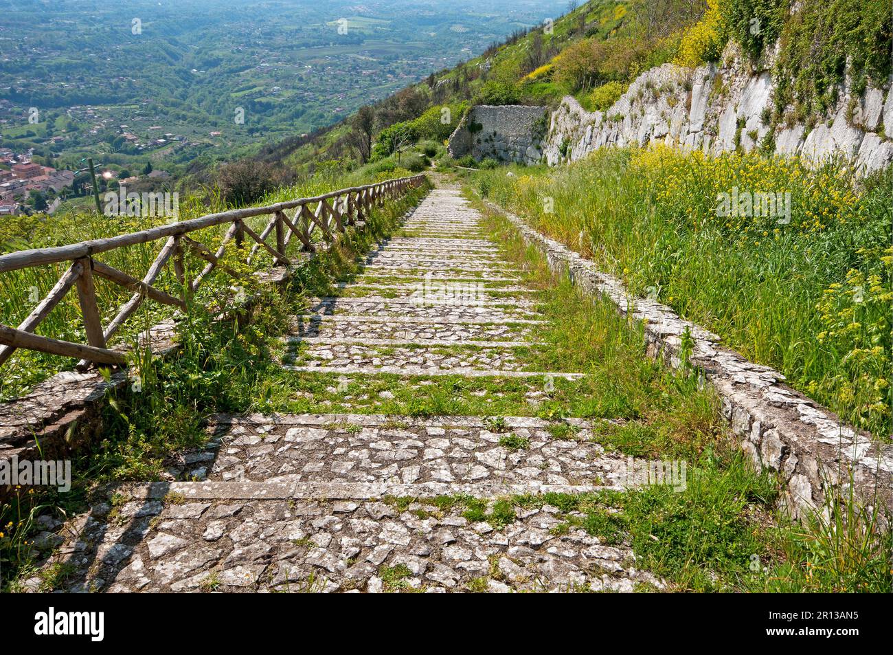 Ruins of ancient polygonal walls (VI century b.C.) in Castel San Pietro ...