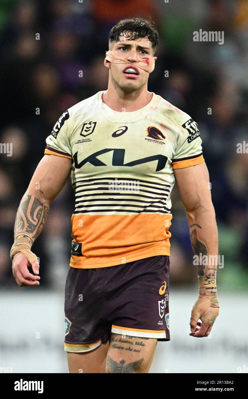 Jordan Riki of the Broncos during the NRL Round 11 match between the ... Jordan Riki of the Broncos during the NRL Round 11 match between the ...