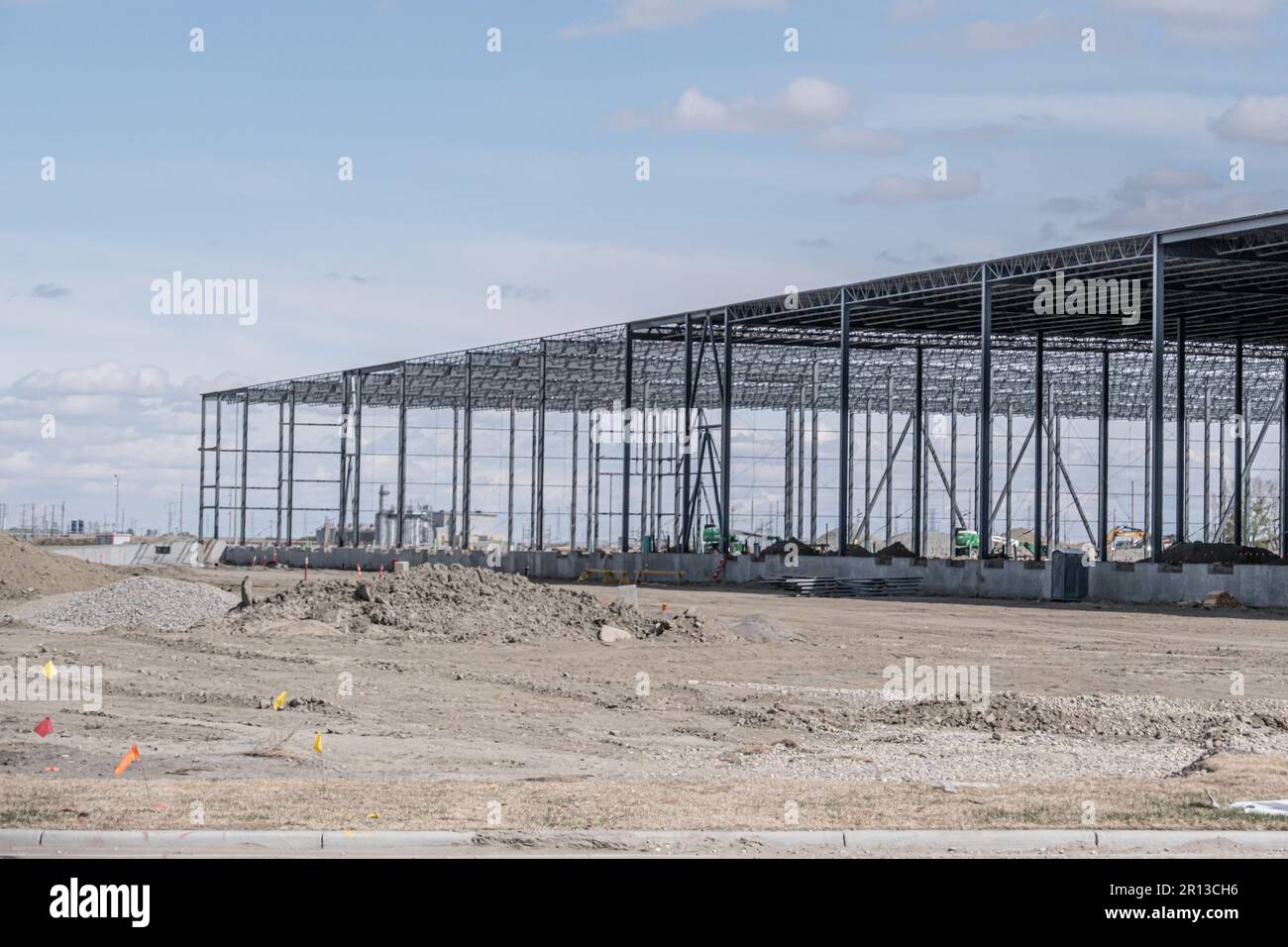 New commercial warehouse building under construction Stock Photo - Alamy