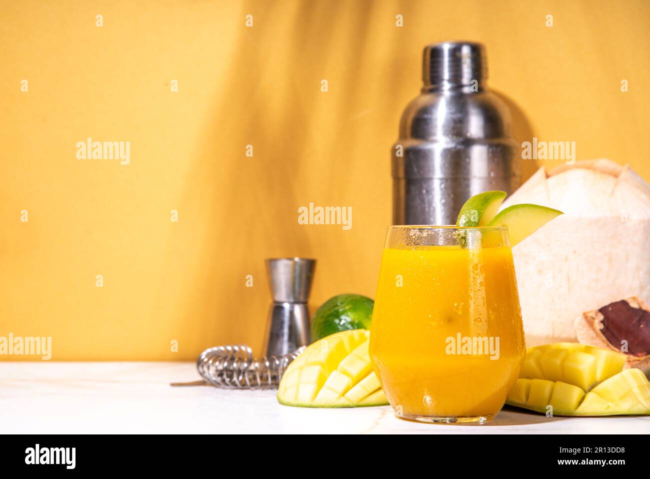 Mango coconut margarita cocktail, Non-alcoholic mocktail, indian mango ...