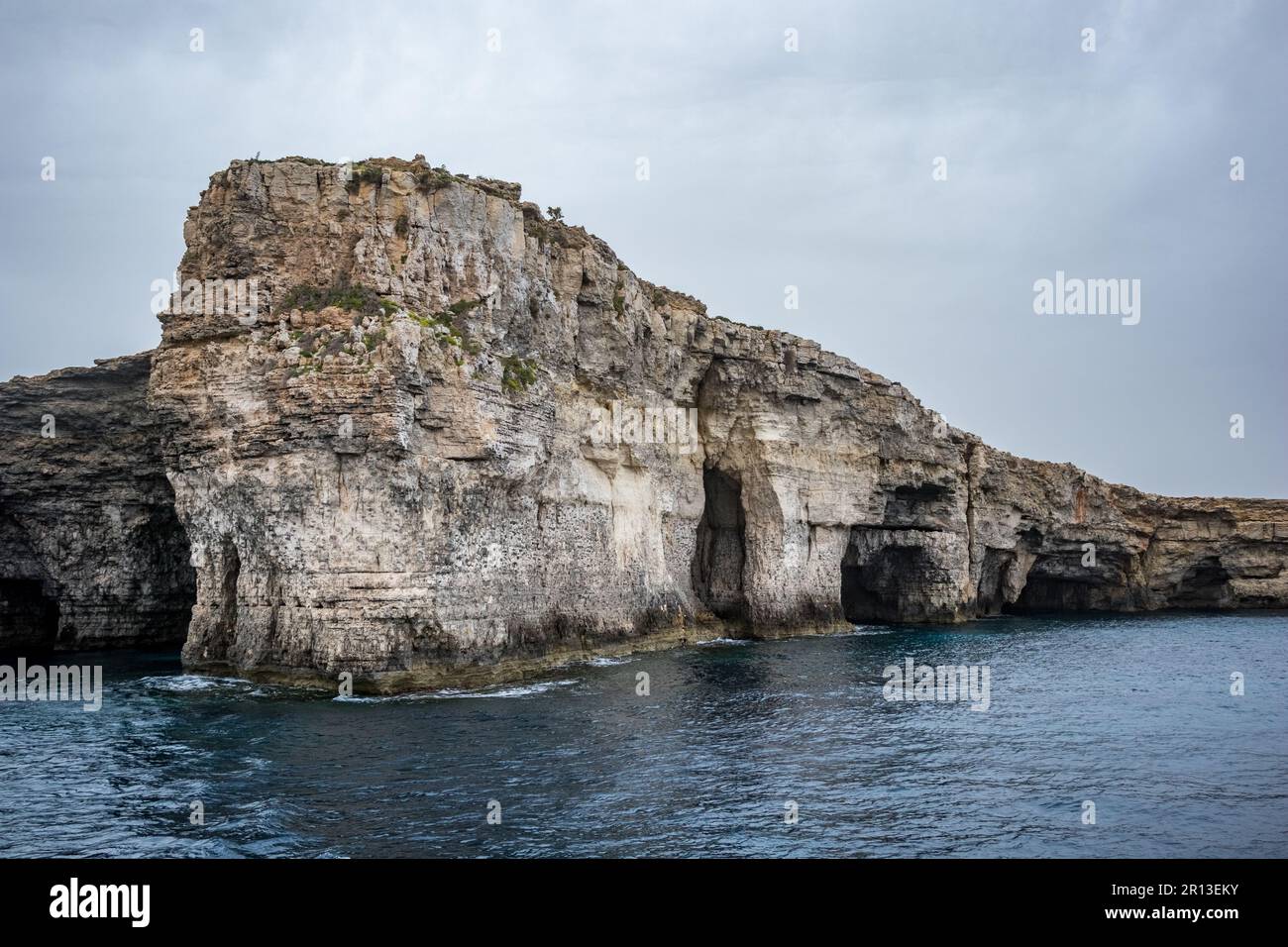 View from around Comino island, Malta. Scenery rocks in the ...
