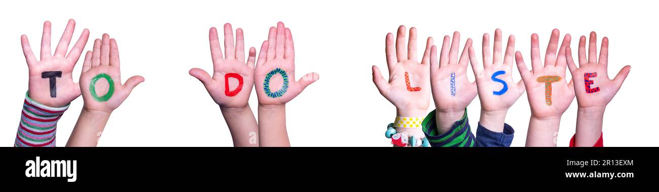 Children Hands Building Word To Do Liste Means To Do List, Isolated ...