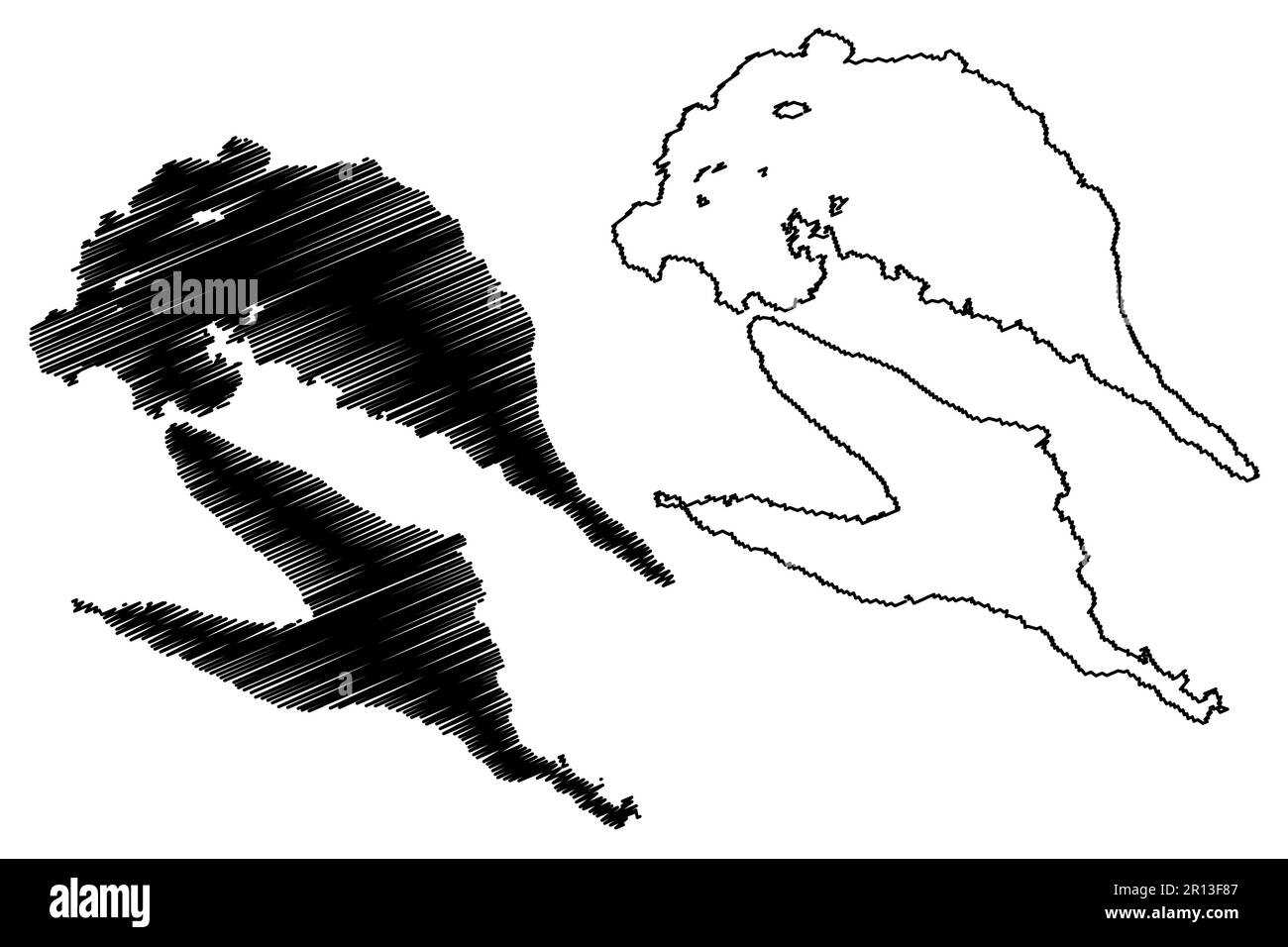 Lake Dellensjoarna or Northern Dellen and Southern Dellen (Kingdom of ...