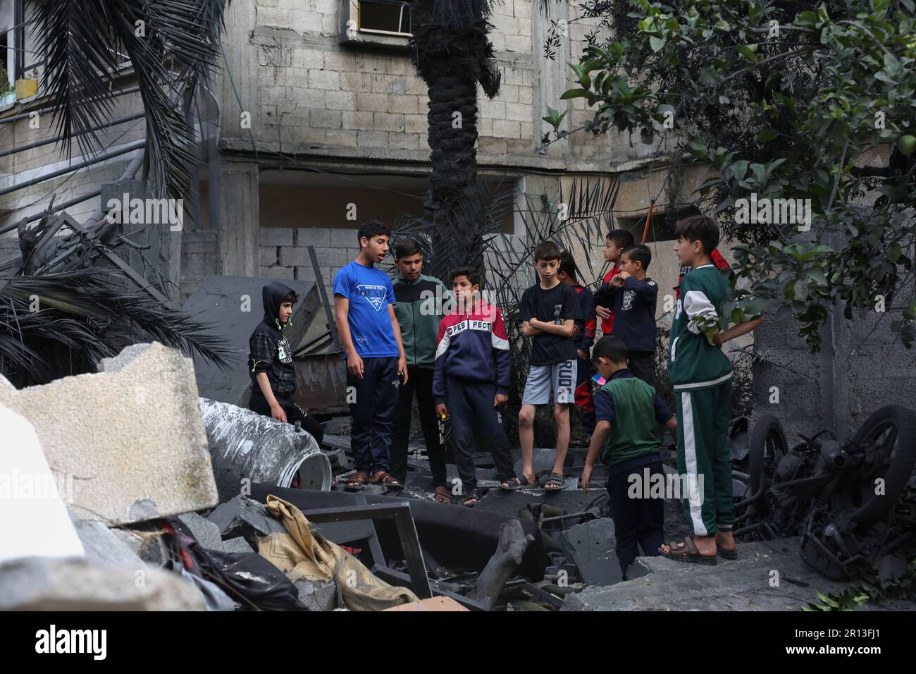 May 11, 2023, Gaza, Gaza strip, Palestine: Palestinian children of the ...