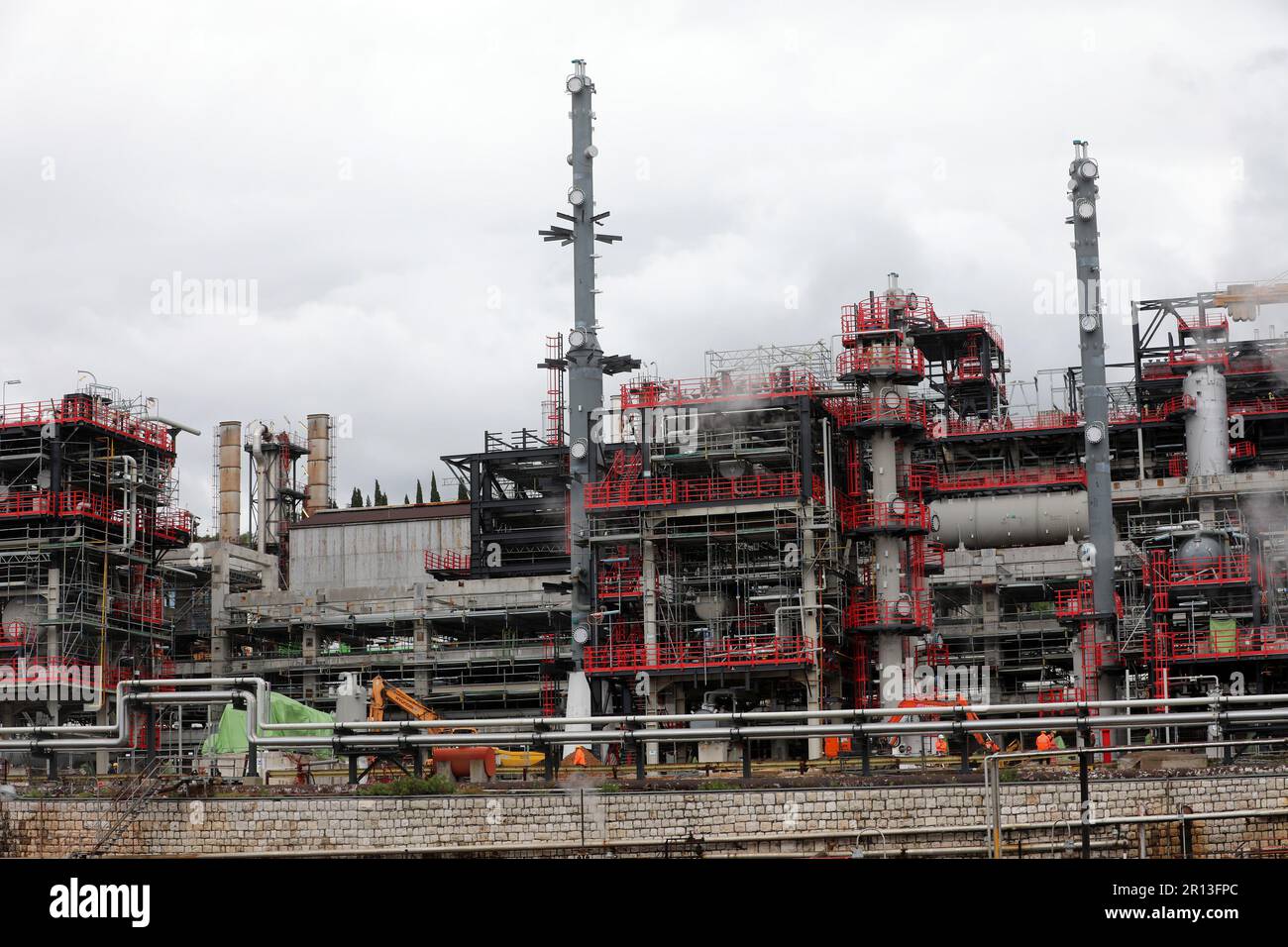 Rijeka, Croatia. 11th May, 2023. View of Oil Refinery INA d.d ...